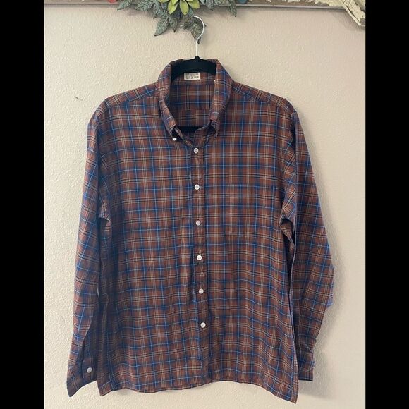 Vintage | Shirts | Vintage Mens Blue Rust Plaid Button Downshirt | Poshmark